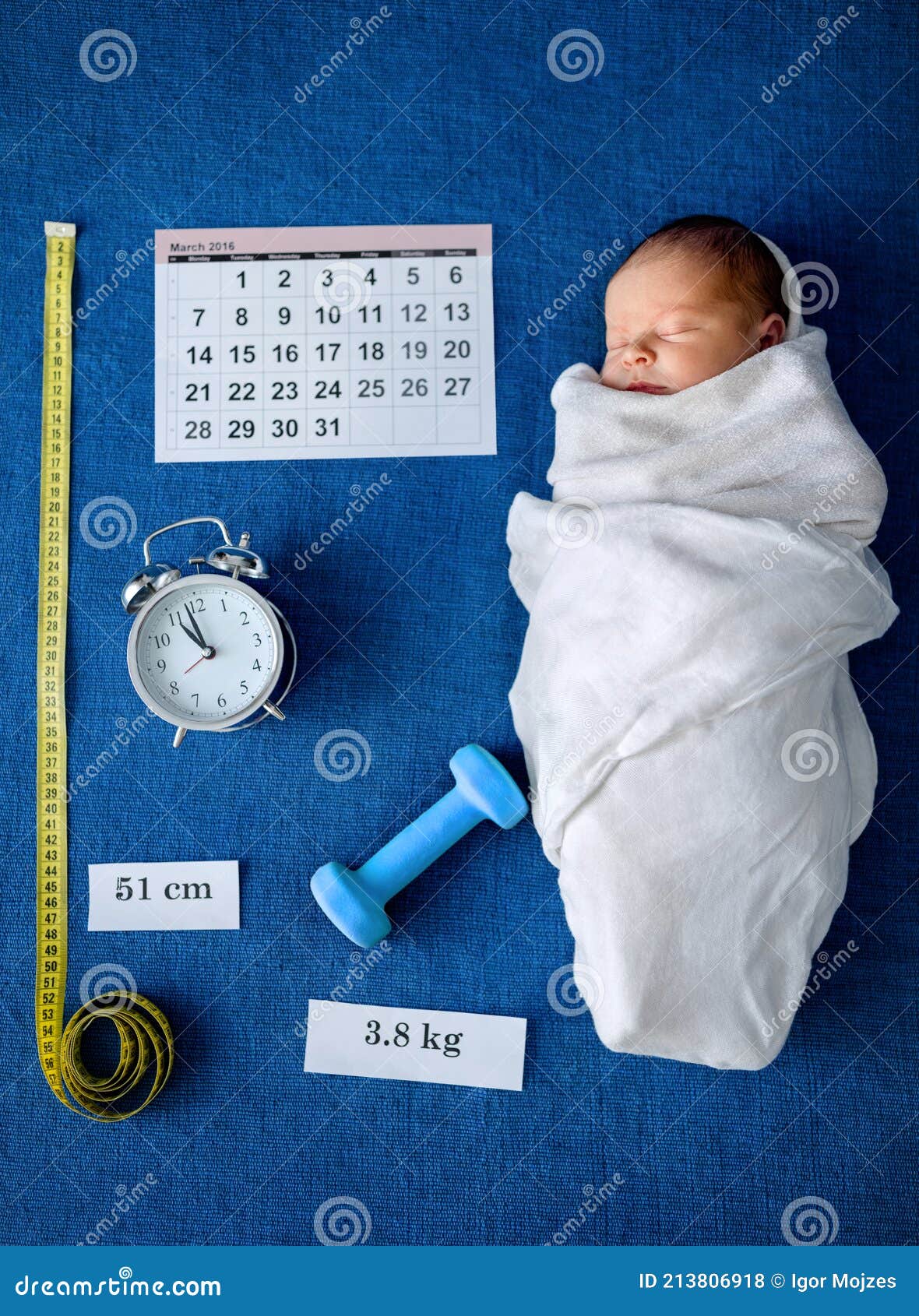 Newborn Baby with Basic Data Stock Photo - Image of copy, sleep: 213806918
