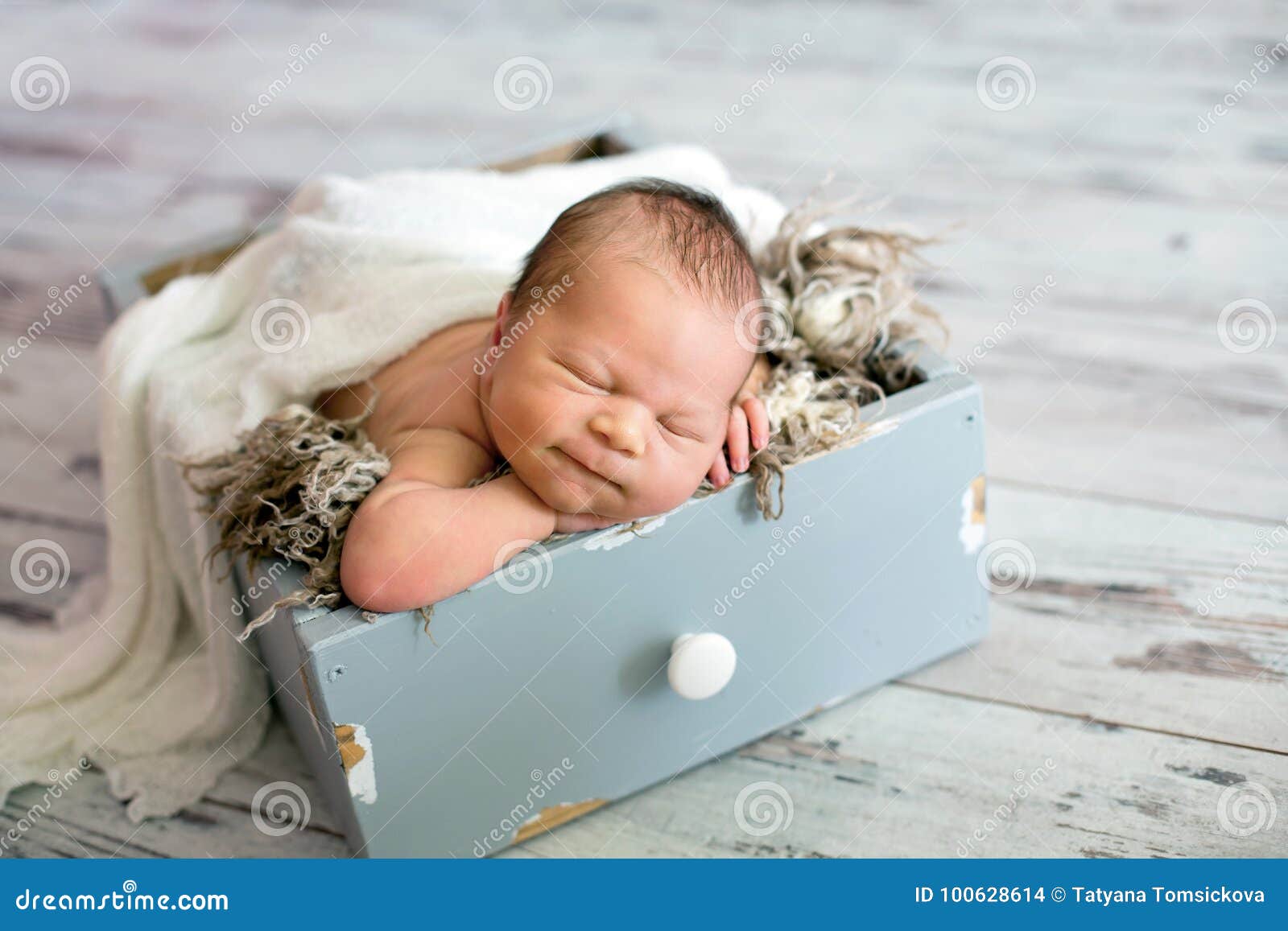 Newborn Baby Boy, Sleeping Happily Stock Photo - Image of child, dreamy ...