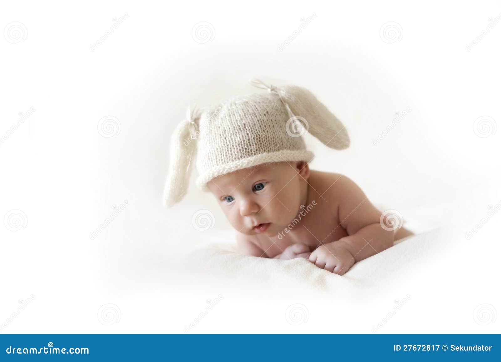 Newborn Baby Bunny in the Cap Stock Image - Image of human, health ...