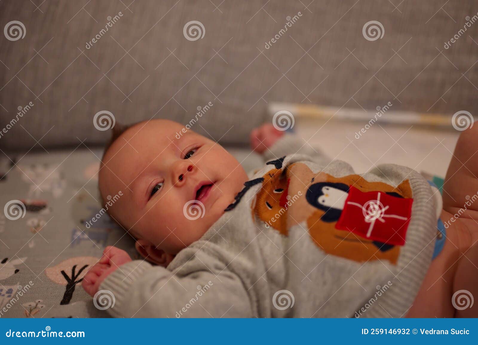Newborn Baby while Changing Diapers Stock Photo - Image of clothing ...