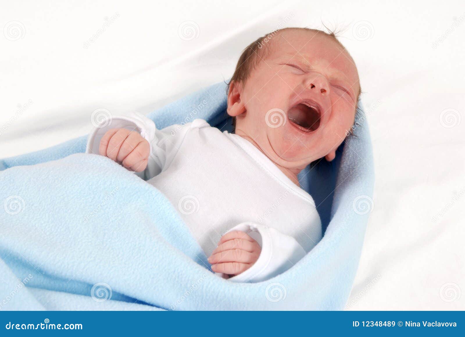 Newborn baby cry stock image. Image of child, angry, caucasian - 12348489