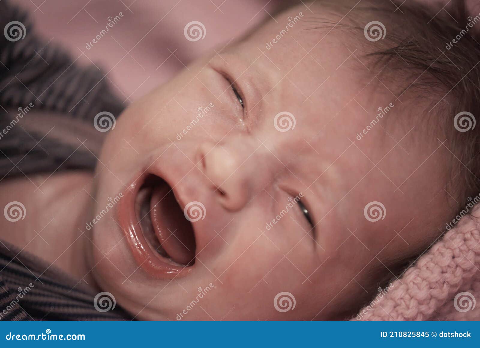 Newborn Baby Crying and Screaming Stock Image - Image of sleep, young ...