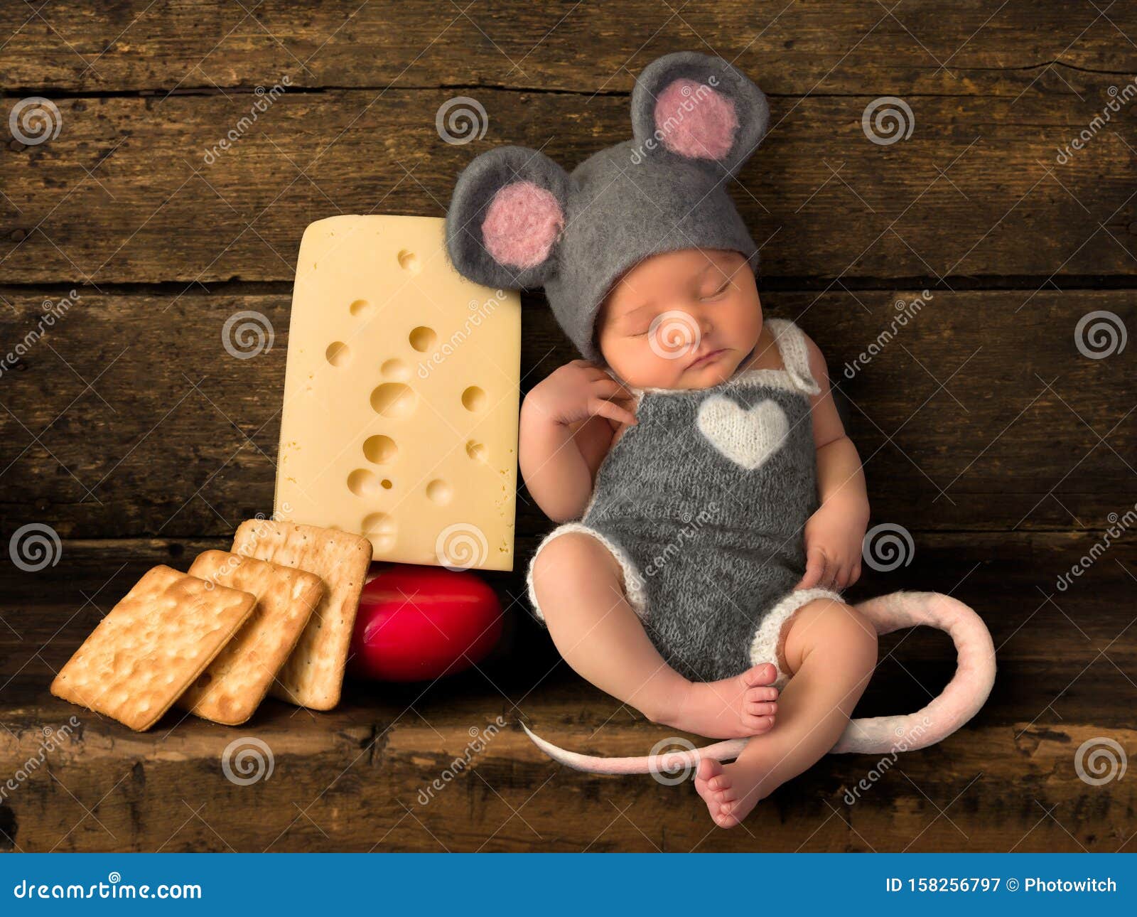 Newborn Baby Dressed As Mouse Stock Image - Image of animal, prop ...