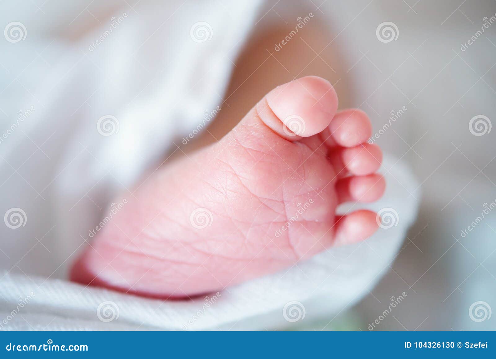 Newborn baby foot stock photo. Image of feet, days, close - 104326130