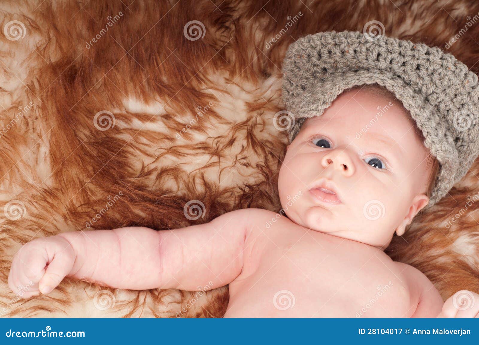 Newborn baby in hat stock image. Image of human, caucasian - 28104017