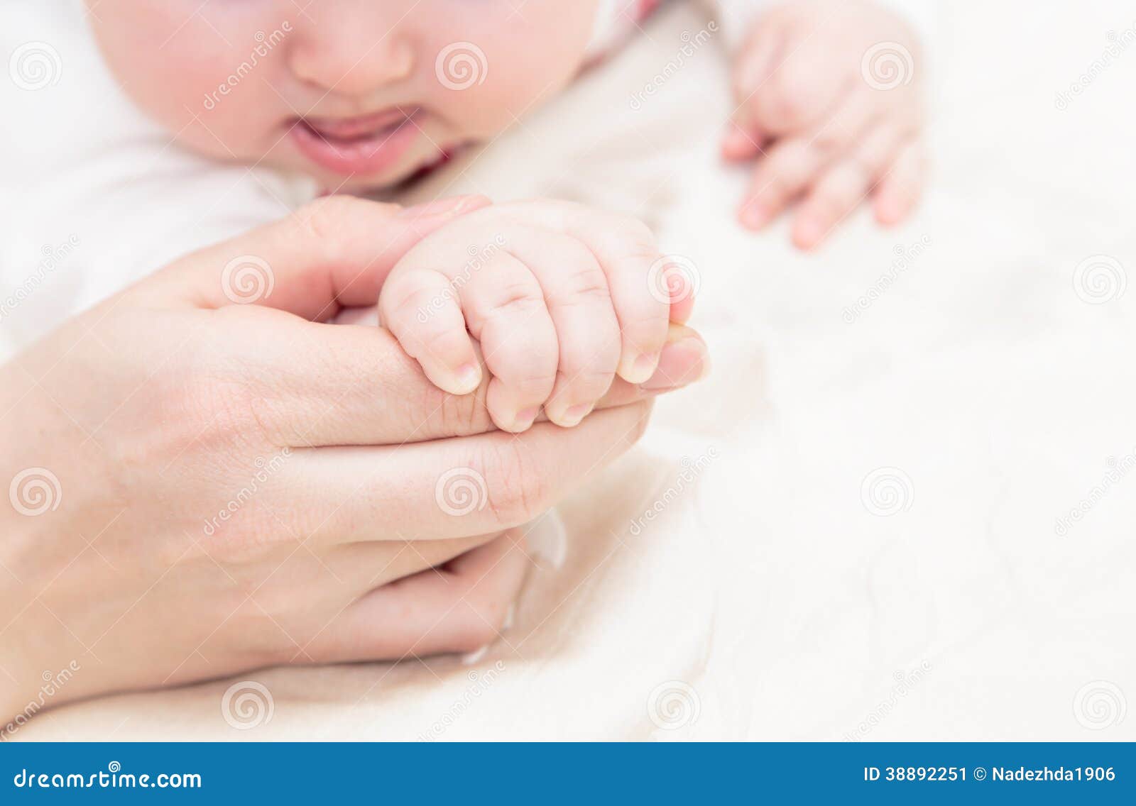 Newborn Baby is Held by the Hand the Parent Stock Image - Image of ...