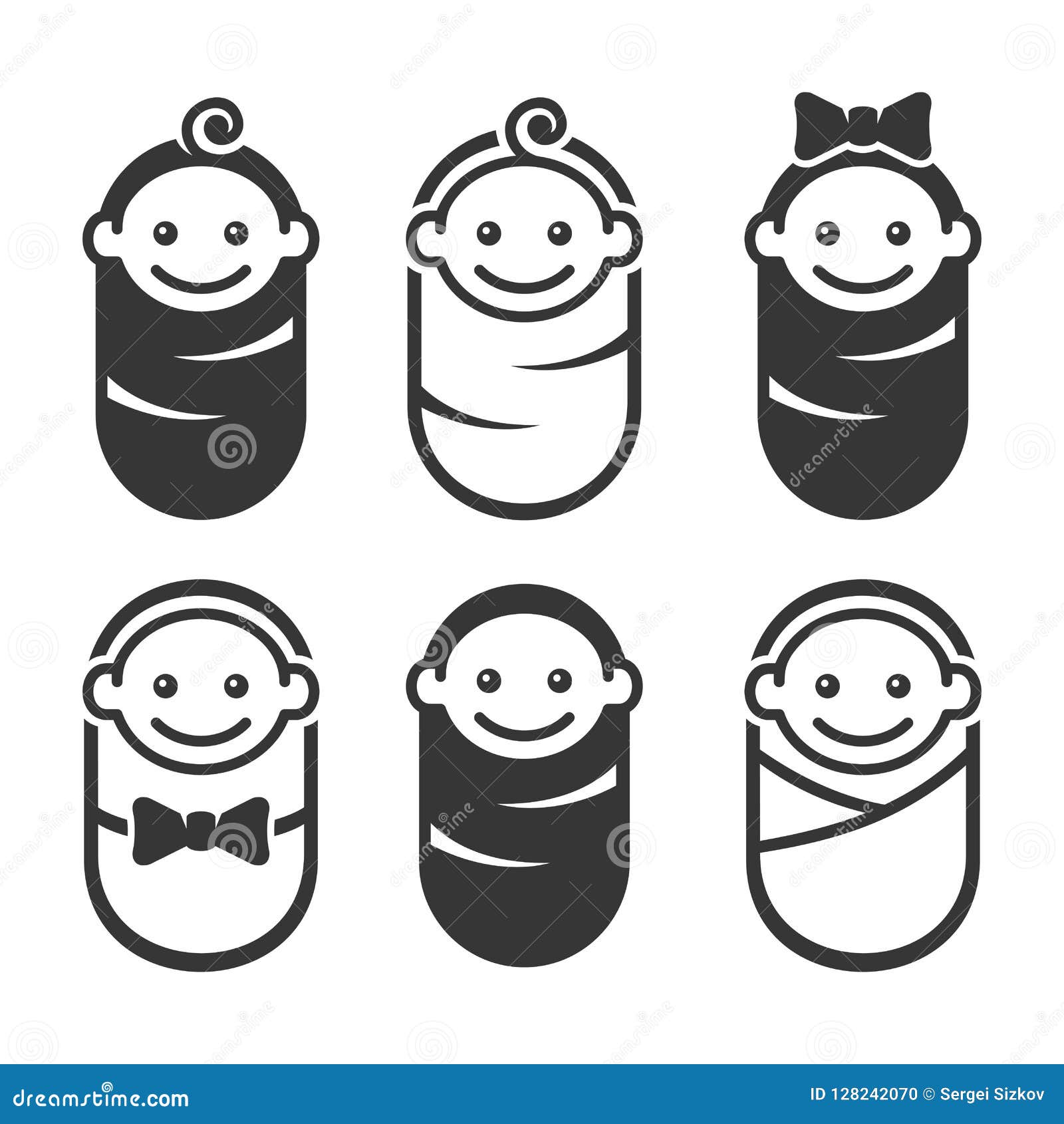 Newborn Baby Icon Pictogram Set on White Background. Vector Stock ... Newborn Baby Icon Pictogram Set on White Background. Vector Stock ...