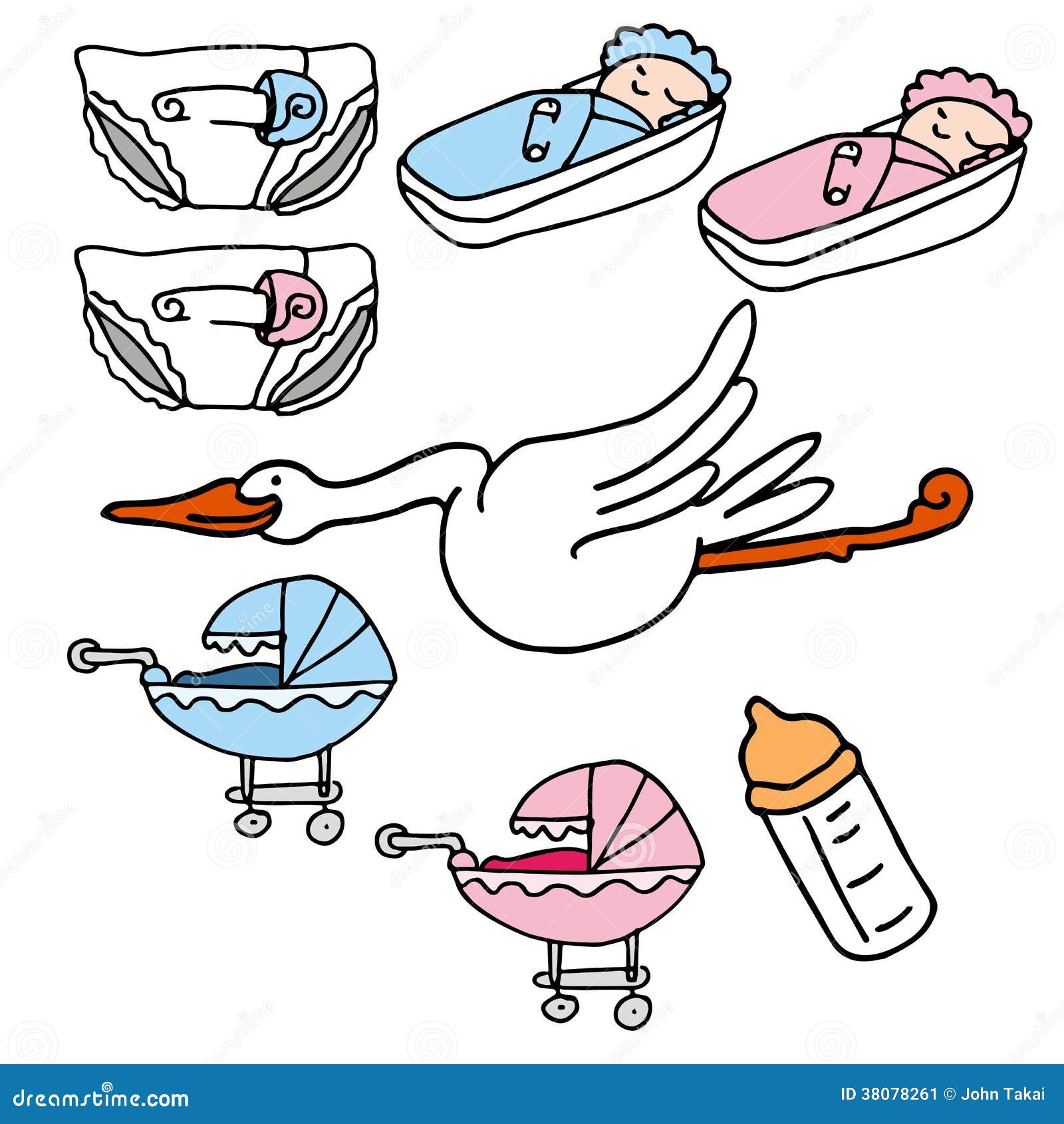 Newborn Baby Items stock vector. Illustration of infants - 38078261