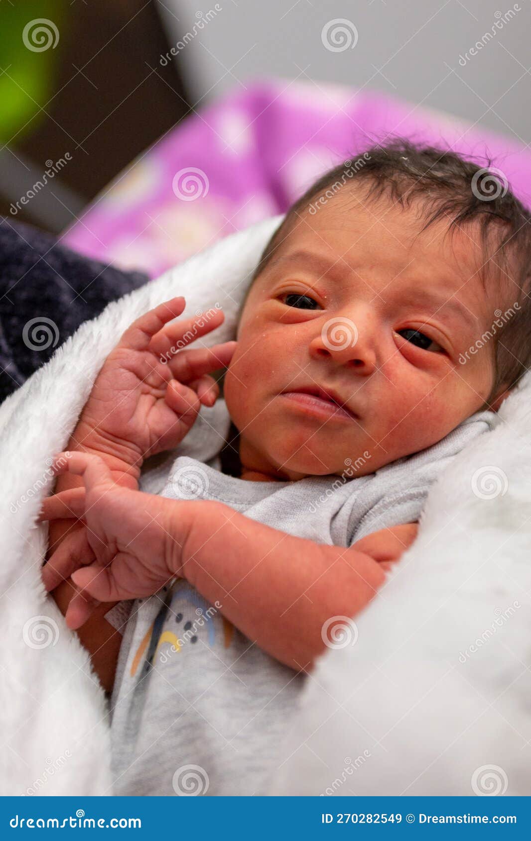 Newborn Baby in Its First Hours of Life. Stock Image - Image of health ...