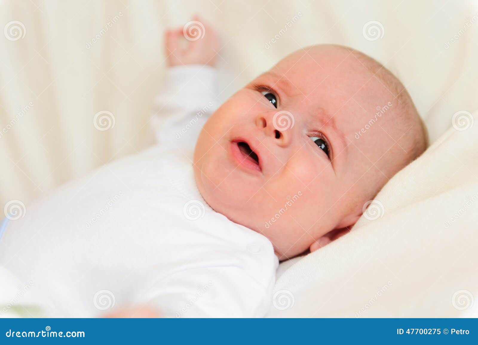 Newborn baby lying in bed stock image. Image of lying - 47700275