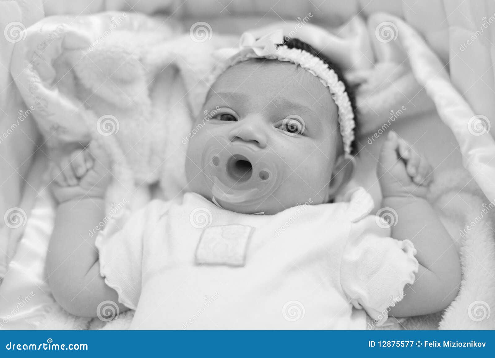 Newborn Baby with a Pacifier Stock Image - Image of adorable, little ...