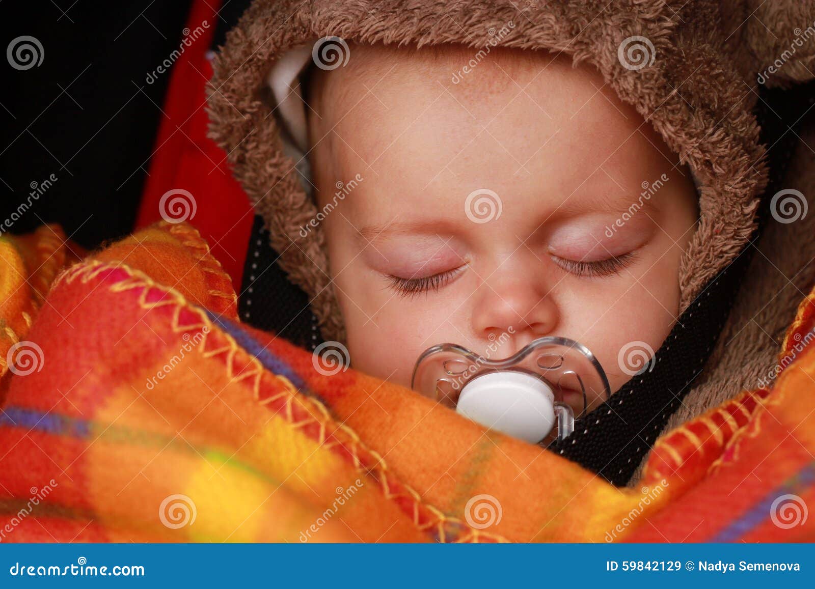 Newborn Baby Peacefully Sleeping Stock Image - Image of calm, beauty ...