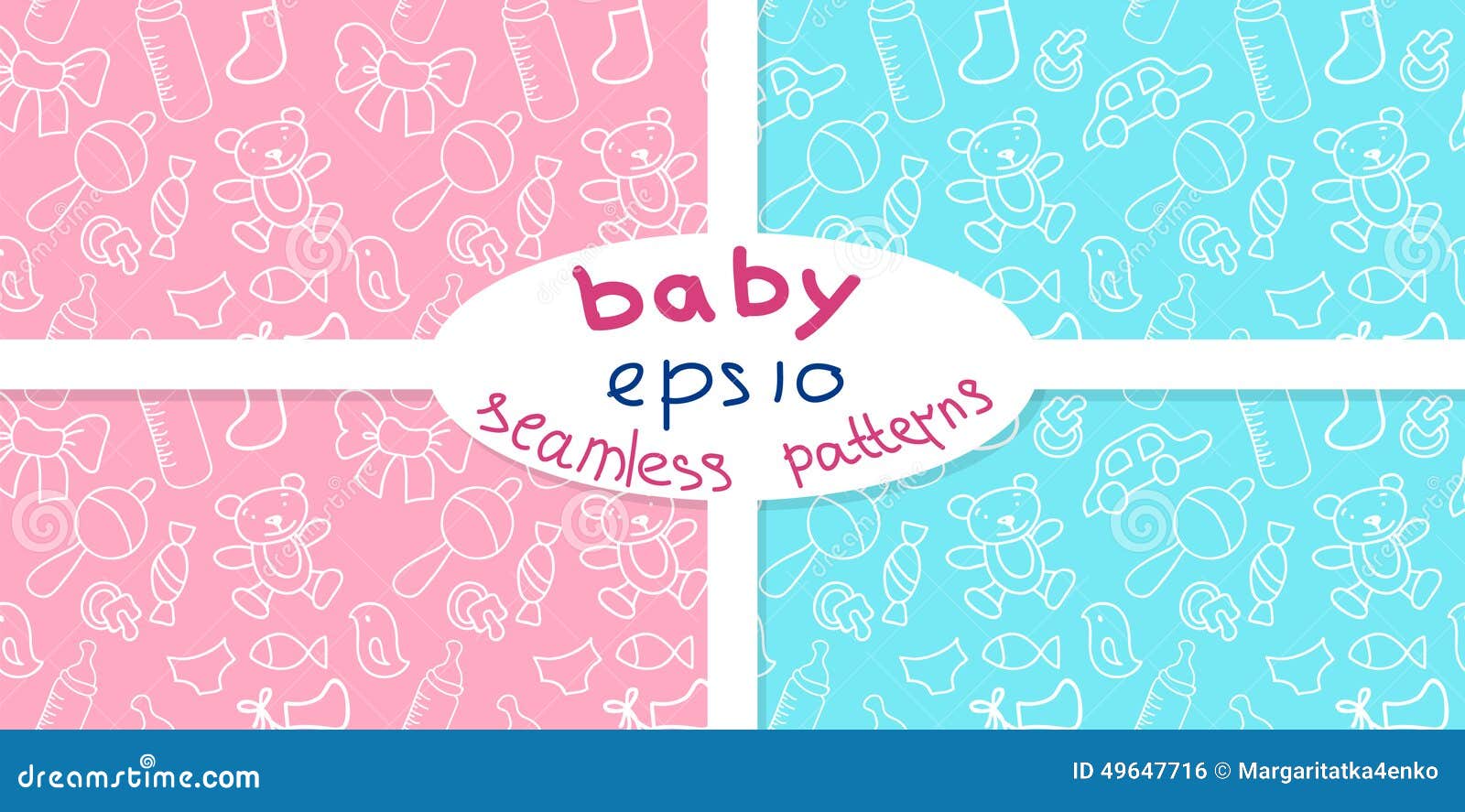 Newborn Baby Seamless Pattern Stock Vector - Illustration of paper ...