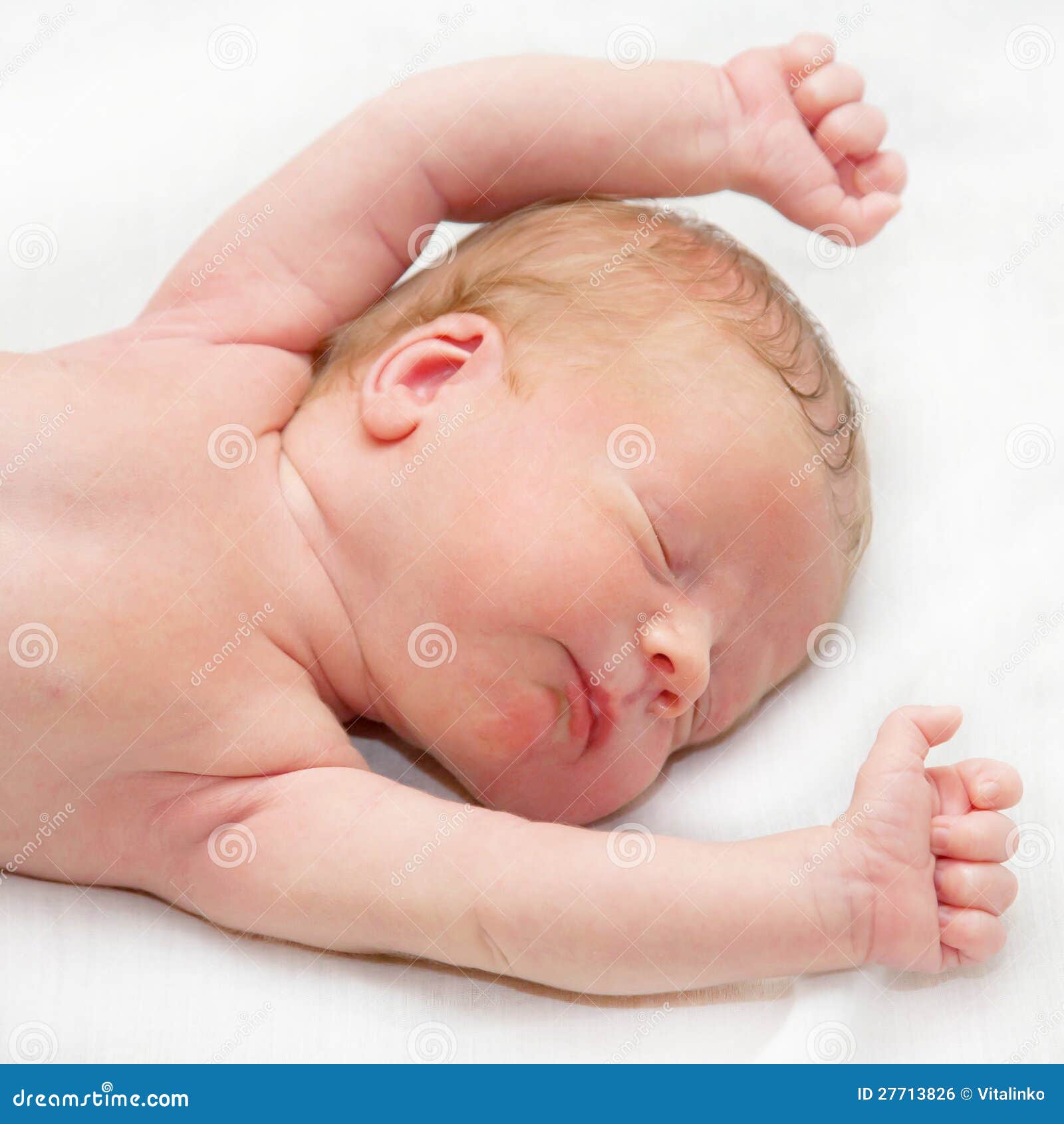 Newborn Baby Sleeping Peacefully Stock Photo - Image of indoors, peace ...