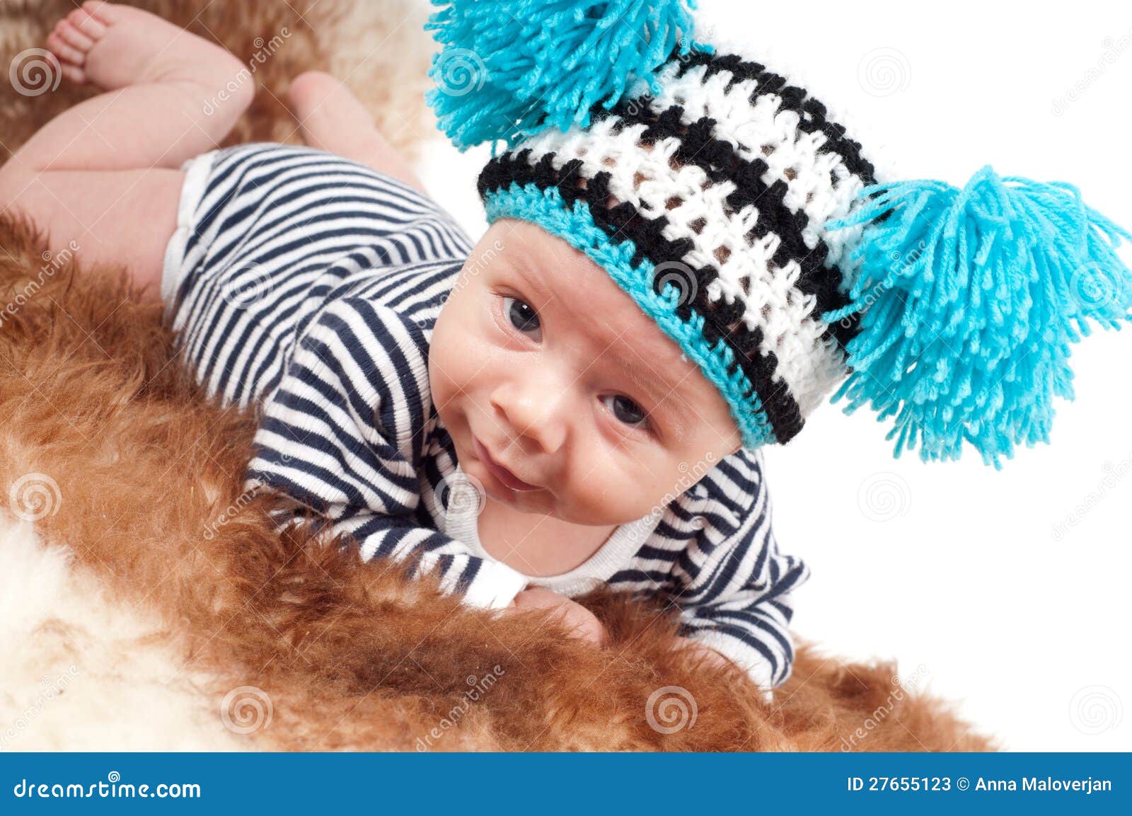 Newborn baby striped hat stock image. Image of baby, care - 27655123