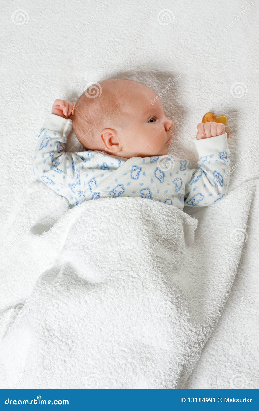 Newborn baby, top view stock image. Image of cute, eyes - 13184991