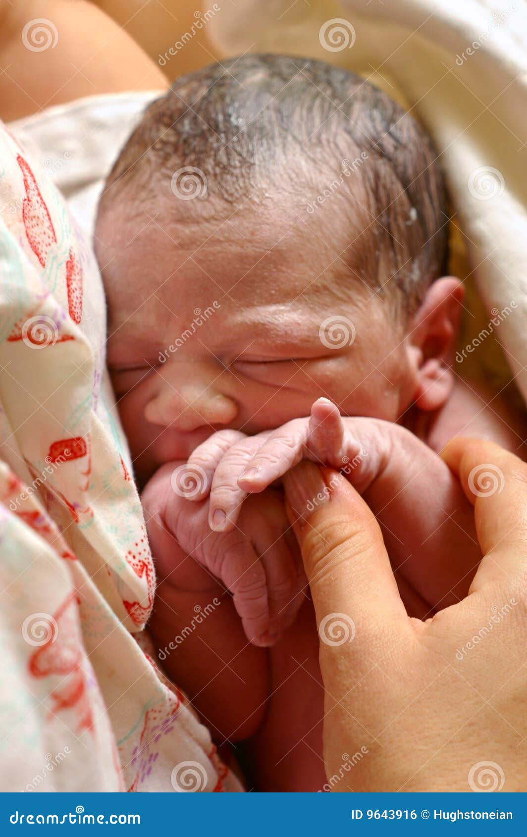 Newborn Baby Two Minutes Old Royalty Free Stock Image - Image: 9643916