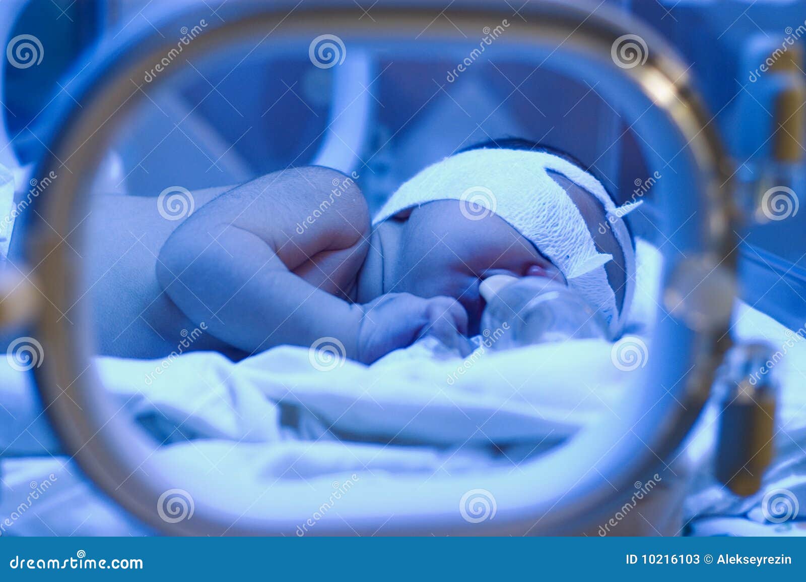 Newborn Baby Under Ultraviolet Light Stock Image - Image of closeup ...