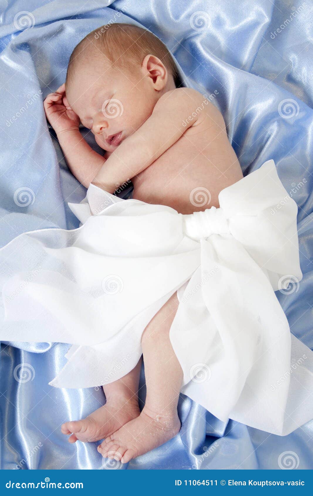 Newborn boy stock image. Image of laying, bowknot, closeup - 11064511