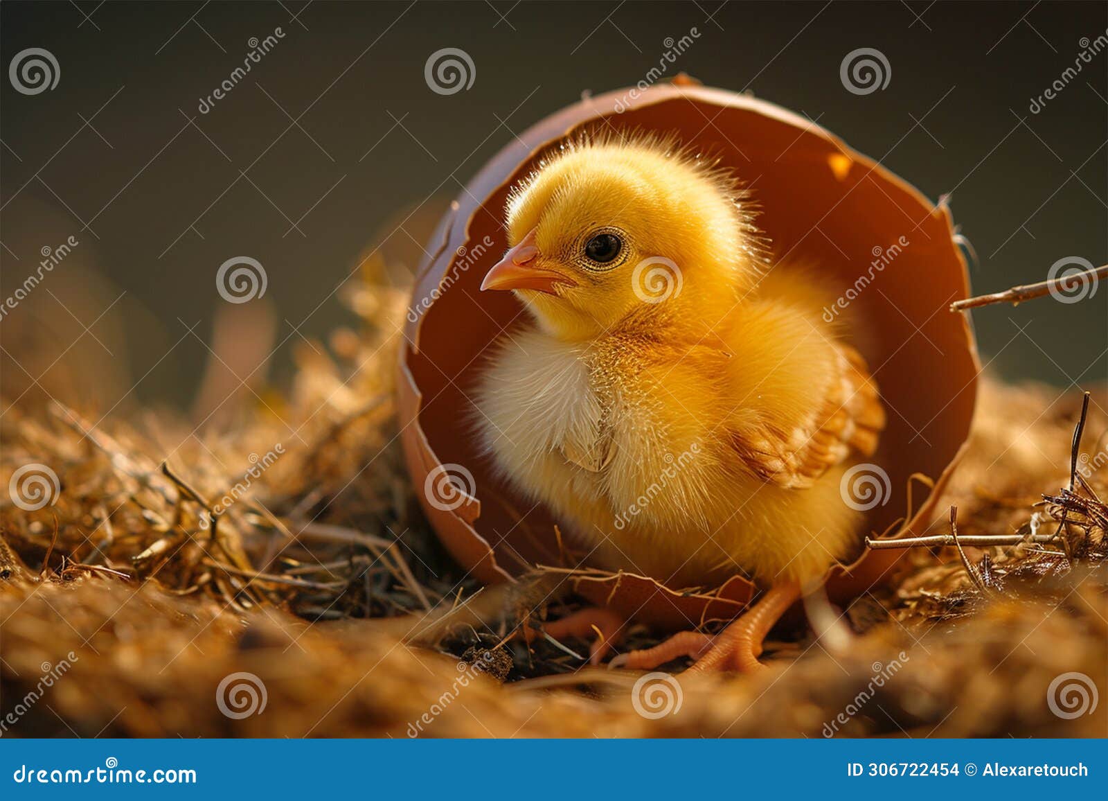 Newborn Chick in Eggshell stock photo. Image of nurturing - 306722454