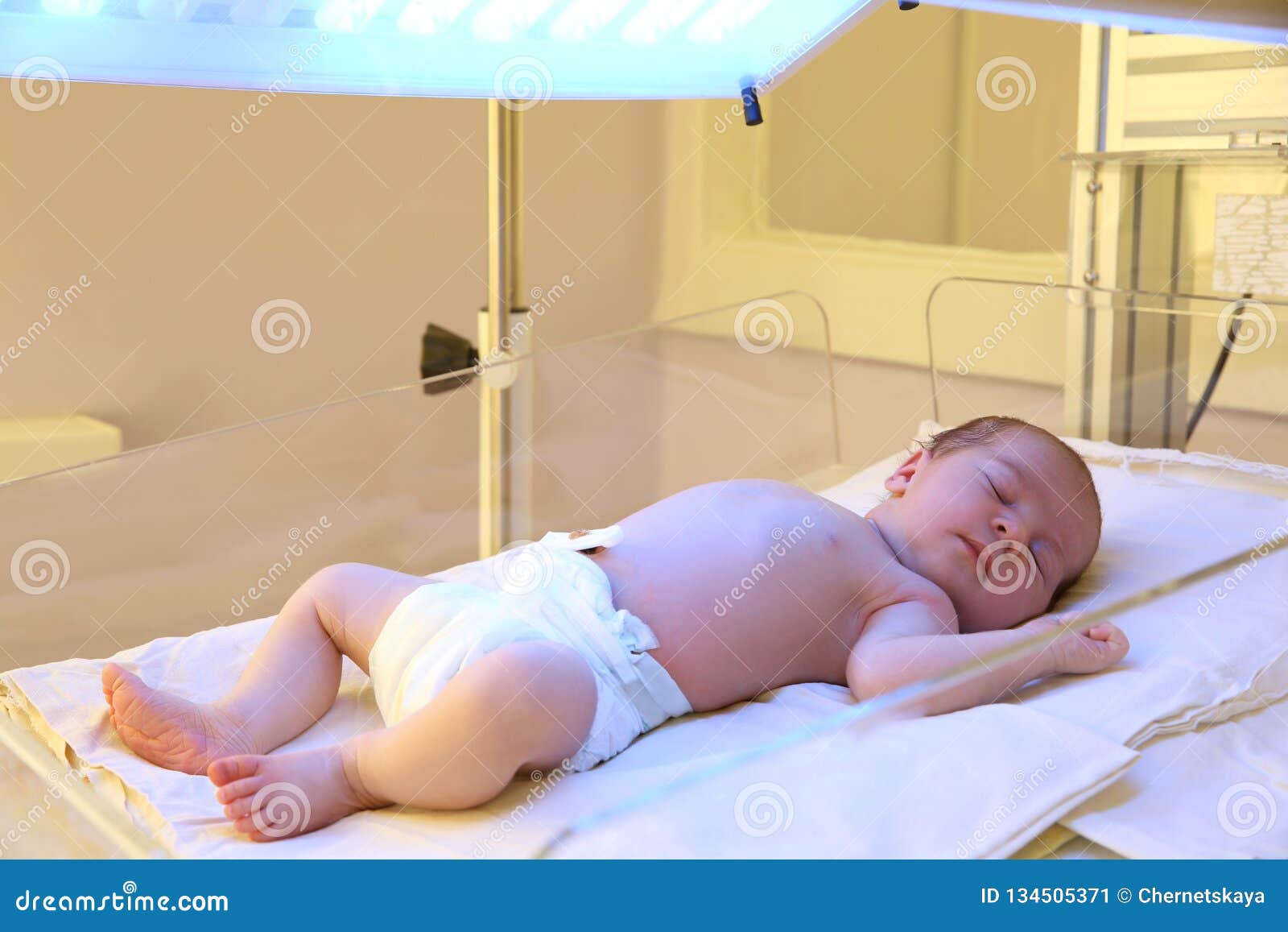 Newborn Child Under Ultraviolet Light Stock Image - Image of health ...