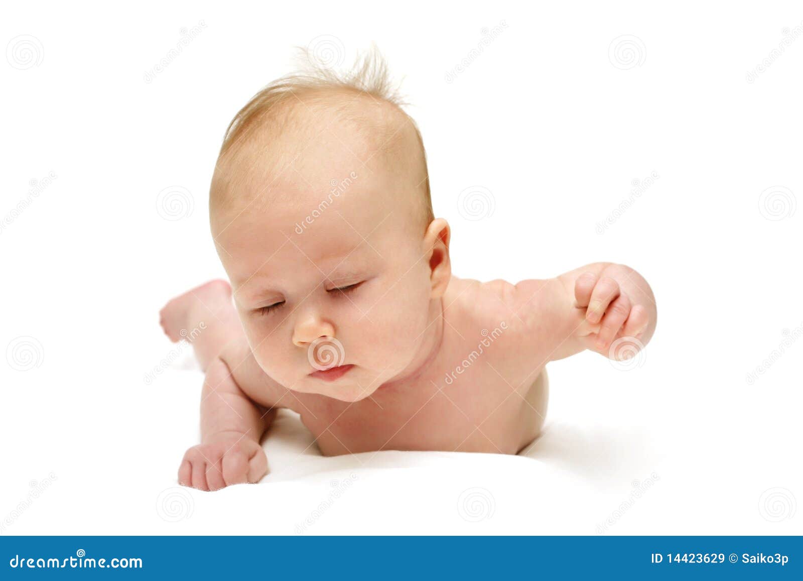 Newborn crawling baby stock image. Image of innocence - 14423629