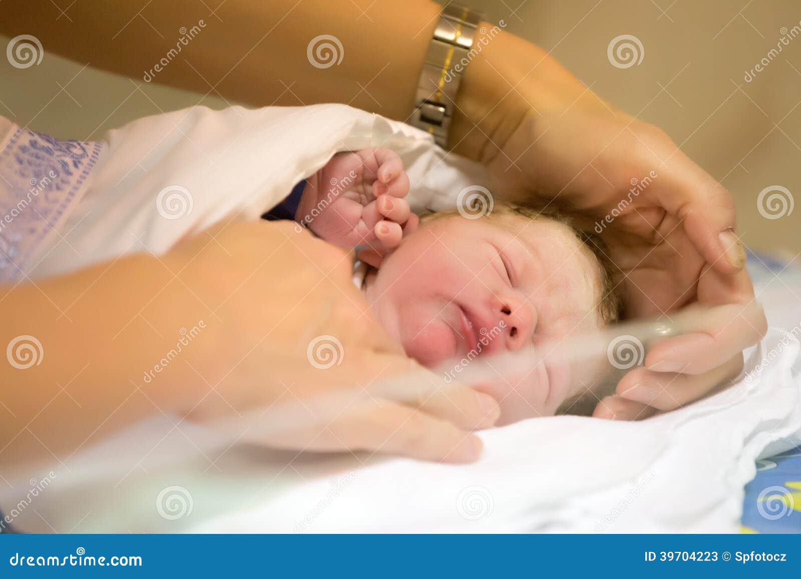 Newborn stock image. Image of delivery, caring, midwife - 39704223