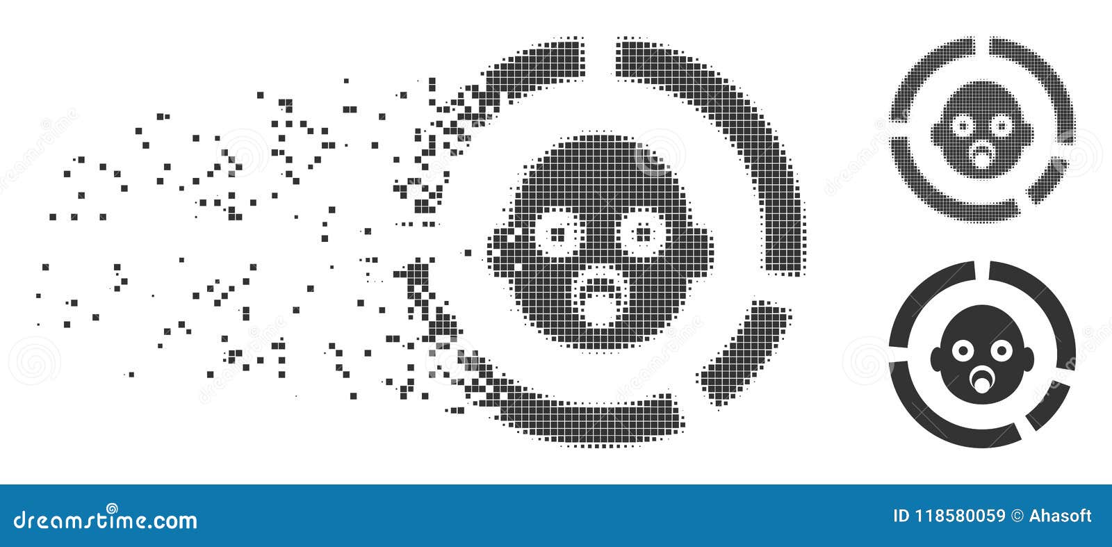 Newborn Diagram Fractured Pixel Halftone Icon Stock Vector ... Newborn Diagram Fractured Pixel Halftone Icon Stock Vector ...