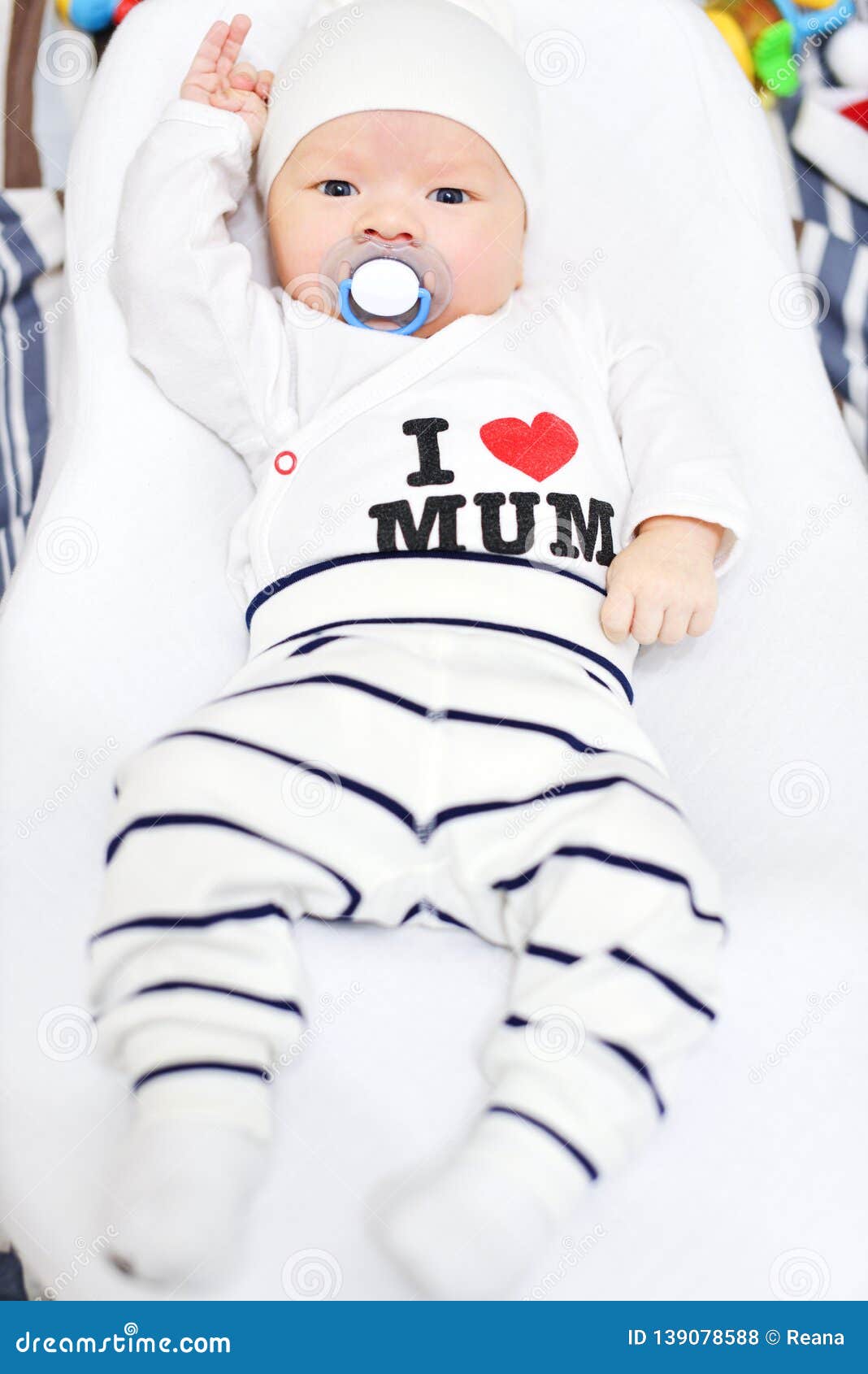 Newborn in cocoon stock photo. Image of cheerful, child - 139078588