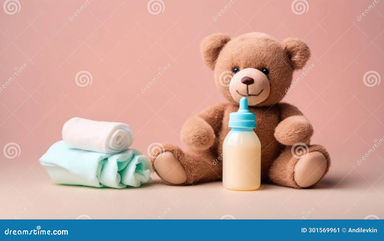 Newborn Essential Set on Background Stock Image - Image of food ...