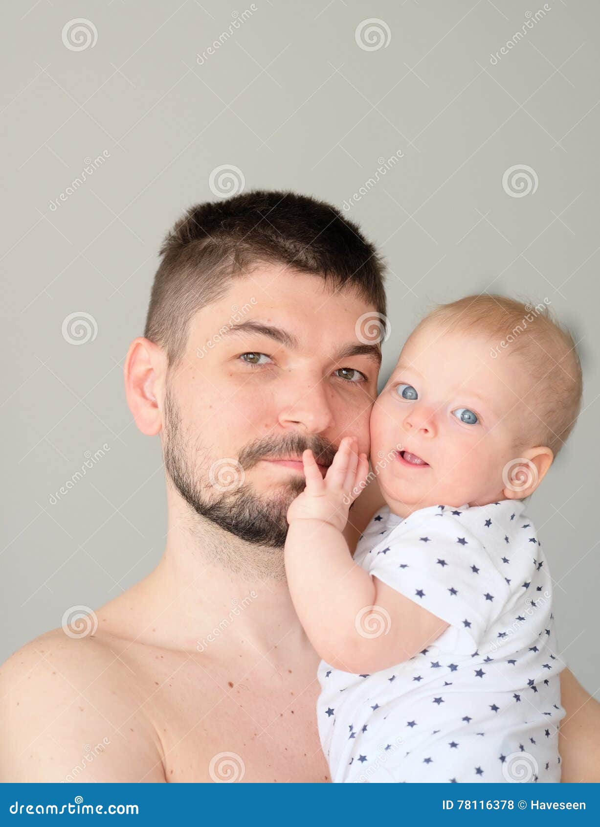 Newborn with father stock photo. Image of holding, newborn - 78116378