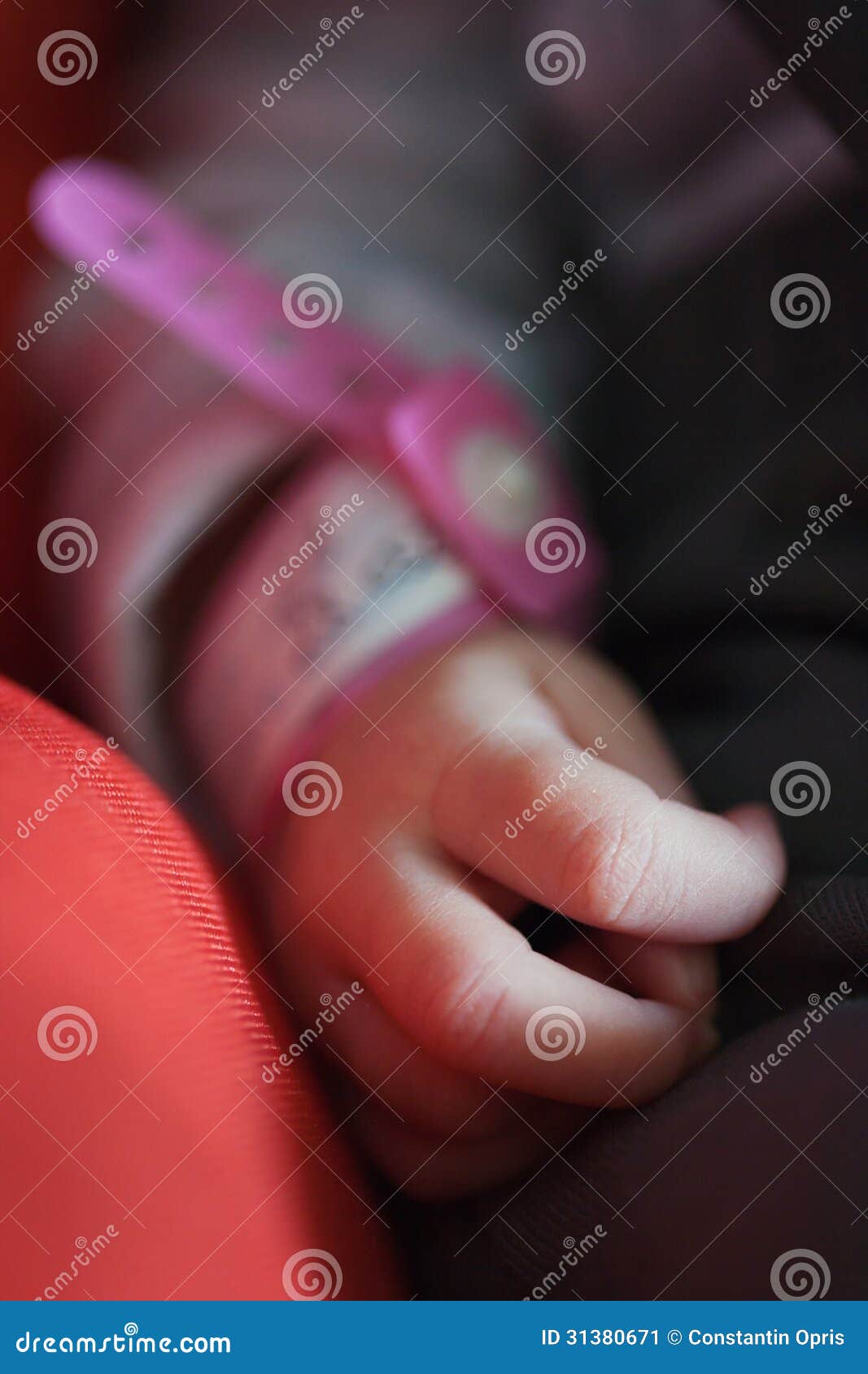 Newborn Hand with Id Bracelet Stock Image - Image of bracelet, small ...