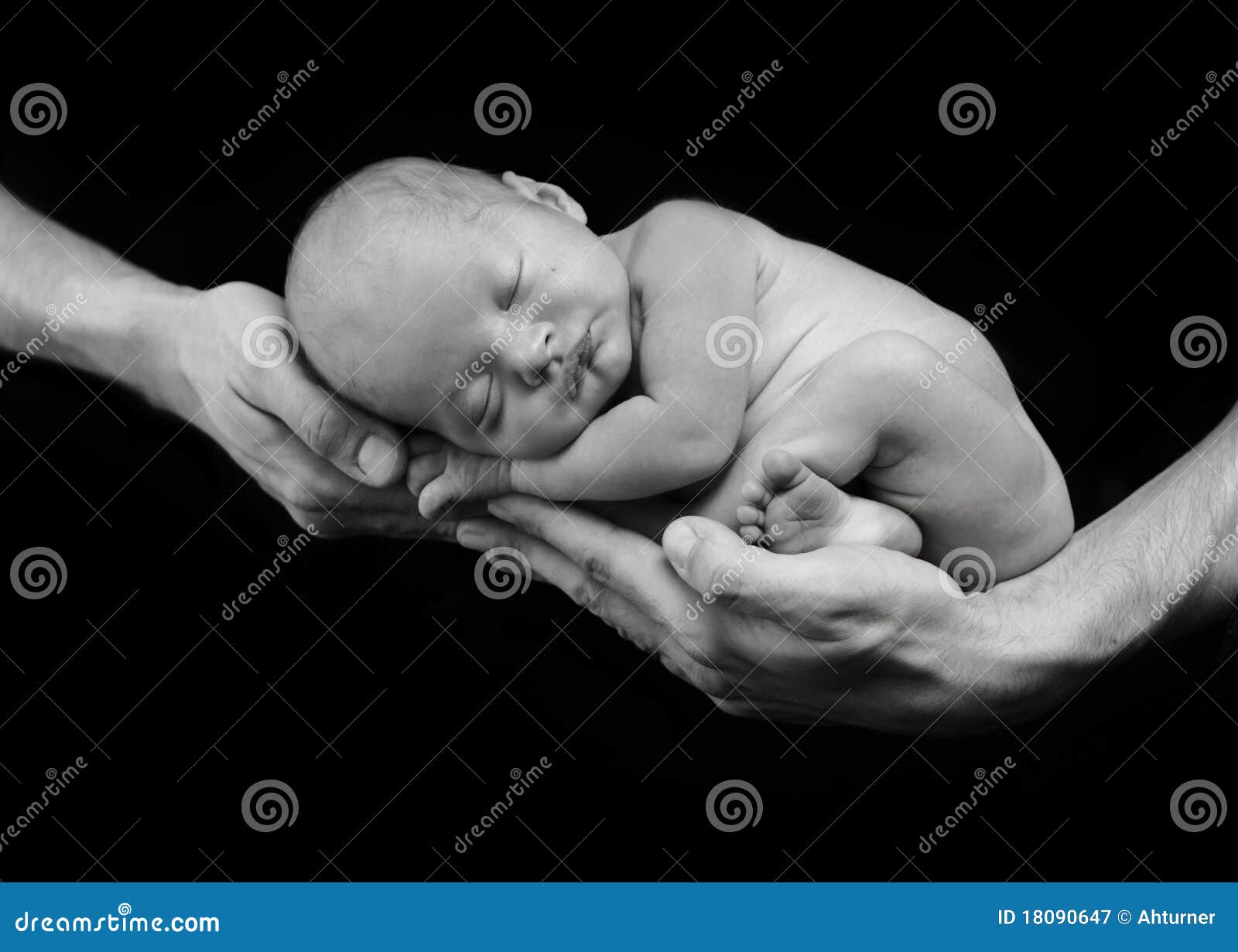 Newborn in hands stock image. Image of pretty, adorable - 18090647