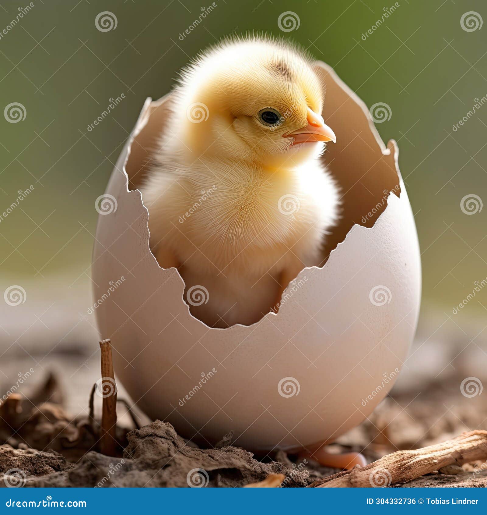 Newborn or Hatched Baby Chicken in Egg Shell Stock Illustration ...