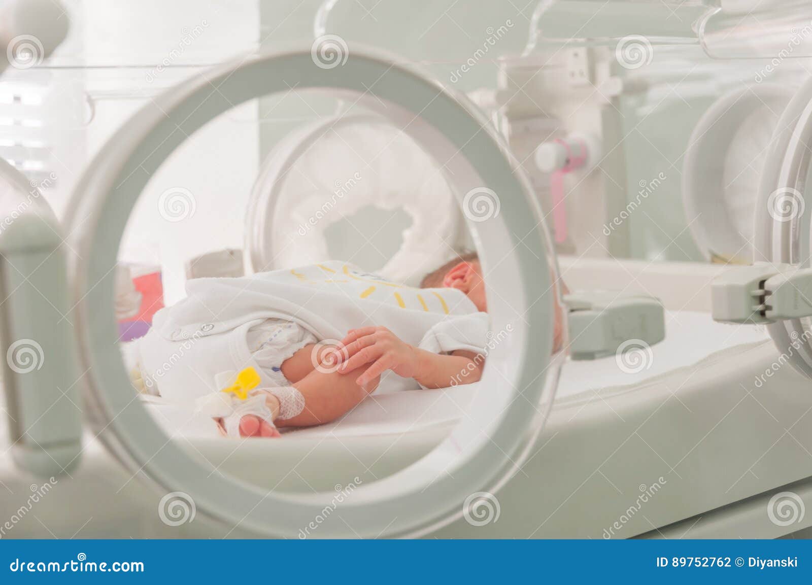 Newborn Innocent Baby Sleeping in an Incubator Editorial Photography ...
