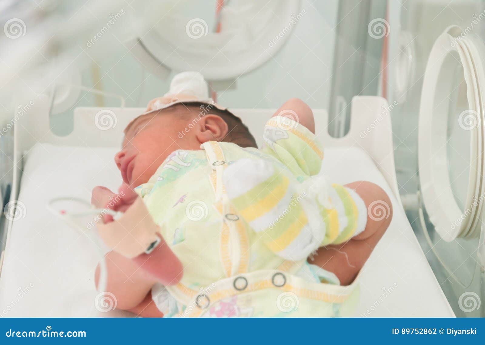 Newborn Innocent Baby Sleeping in an Incubator Editorial Photography ...