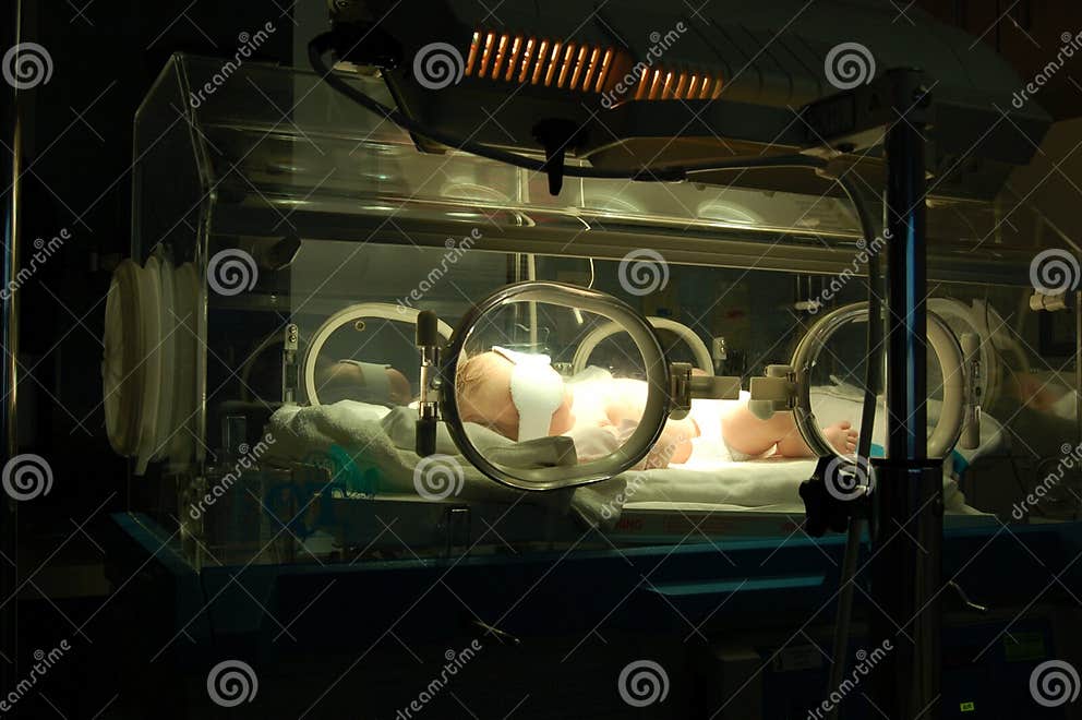 Newborn in Isolette 3 stock image. Image of tiny, bilirubin - 1587319