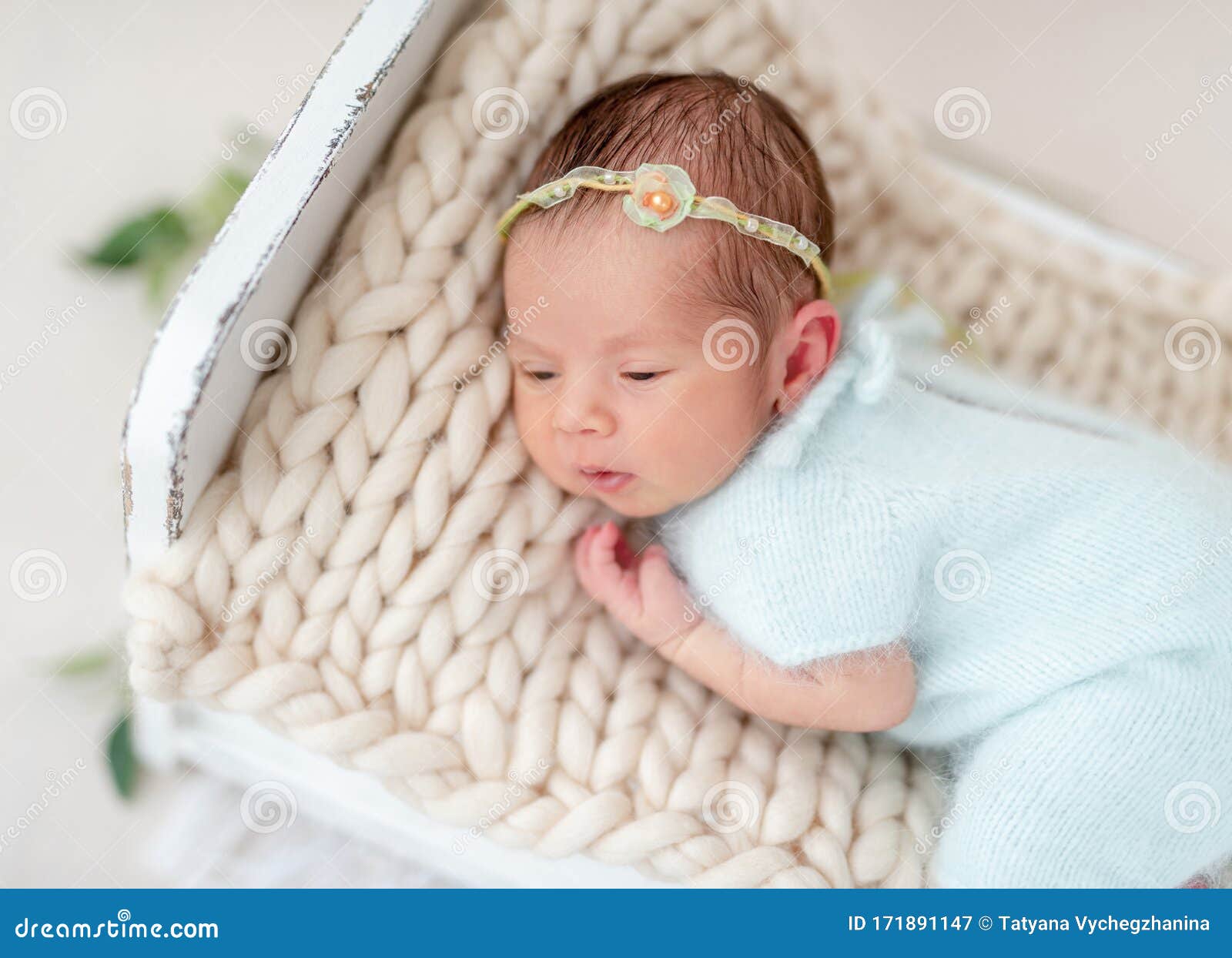 Newborn lying awake stock image. Image of human, baby - 171891147