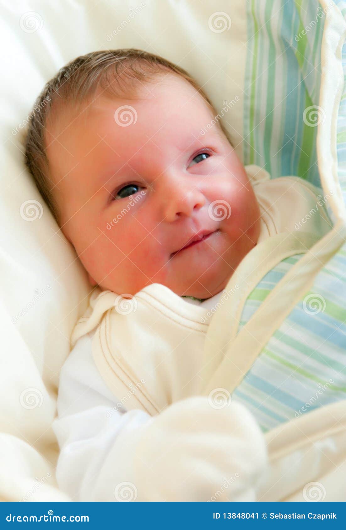 Newborn smiling baby girl stock image. Image of looks - 13848041