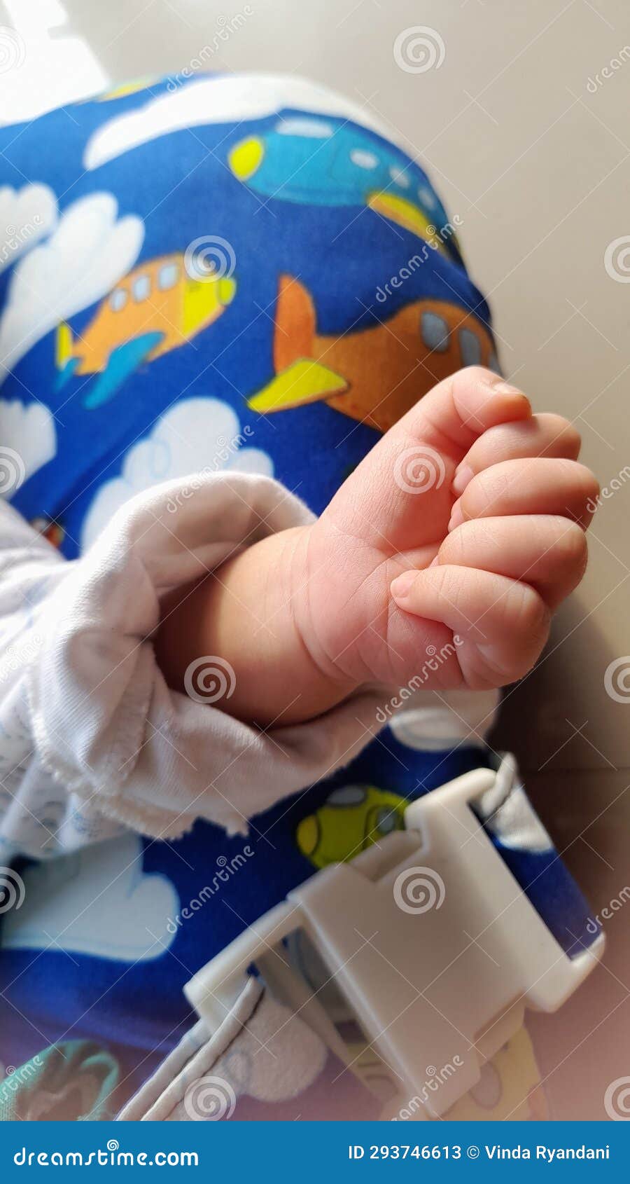 Newborn Tiny Finger Baby is Sunbathing in the Morning Stock Image ...