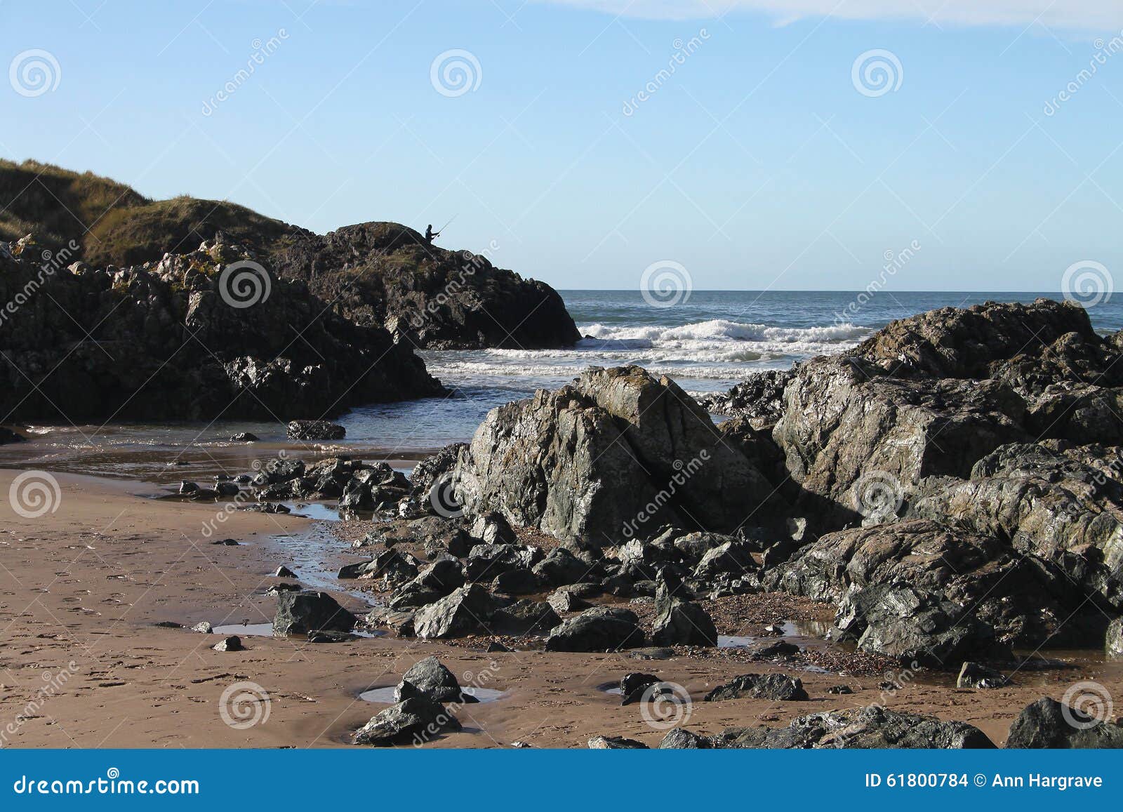 Newborough Beach, Anglesey, Wales Stock Photo - Image of shore, rock ...