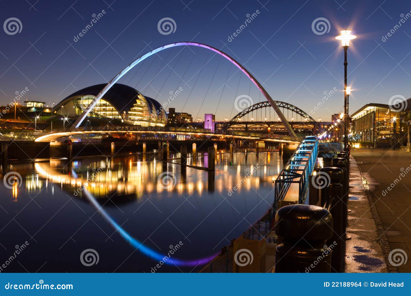 Newcastle Quayside at Night Editorial Stock Image - Image of newcastle ...