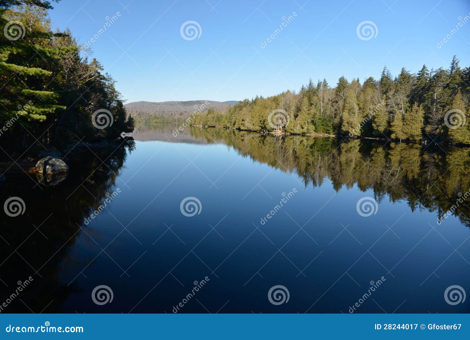 Newcomb Lake Reflection stock image. Image of adirondack - 28244017