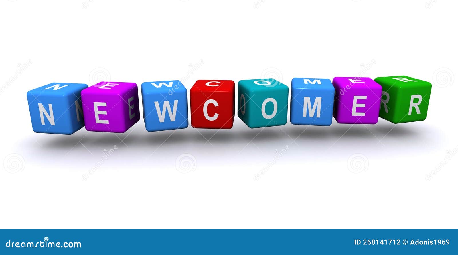 Newcomer Word Block on White Stock Illustration - Illustration of ...