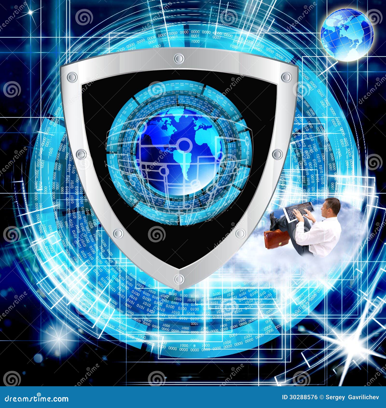 Internet. Connection. Cybersecurity Stock Illustration - Illustration ...