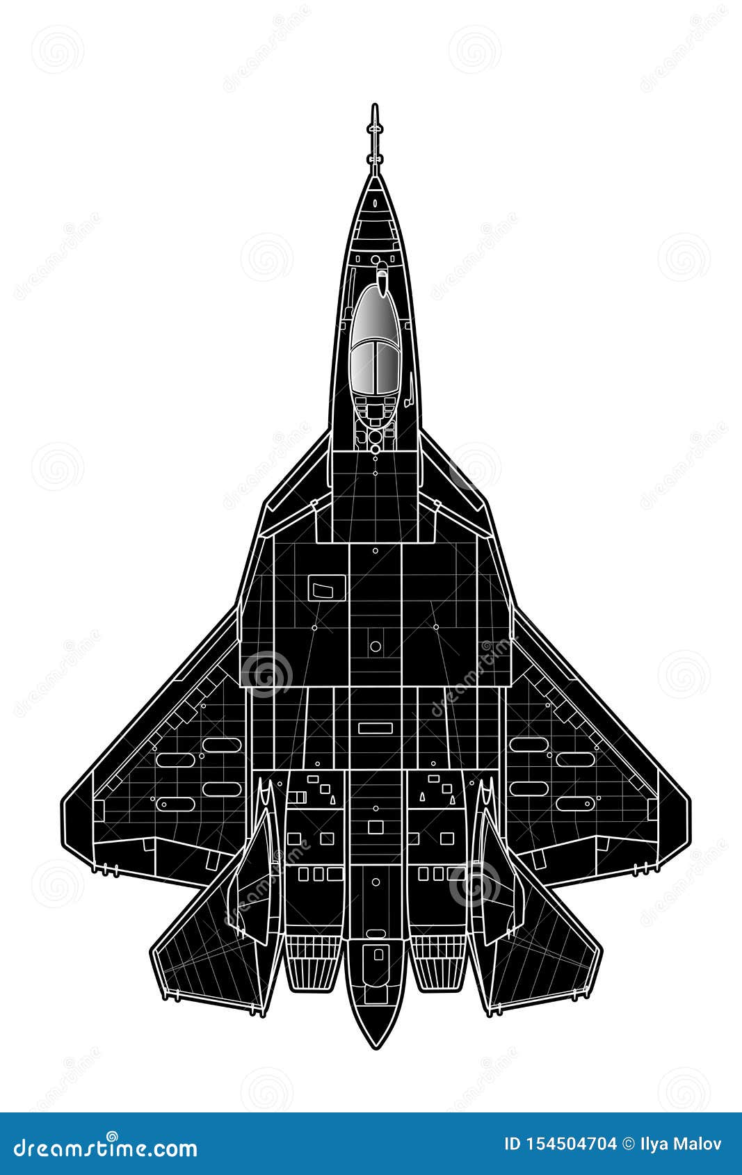 The Newest Russian Jet Fighter Aircraft. Vector Draw Stock Vector ...