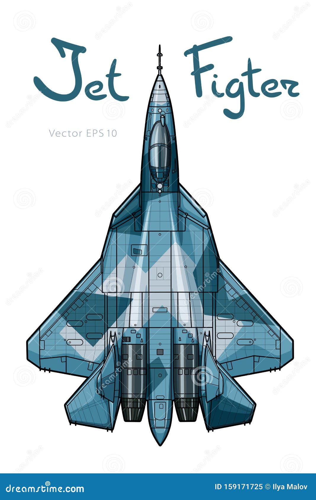 The Newest Russian Jet Fighter Aircraft. Vector Draw Stock Vector ...