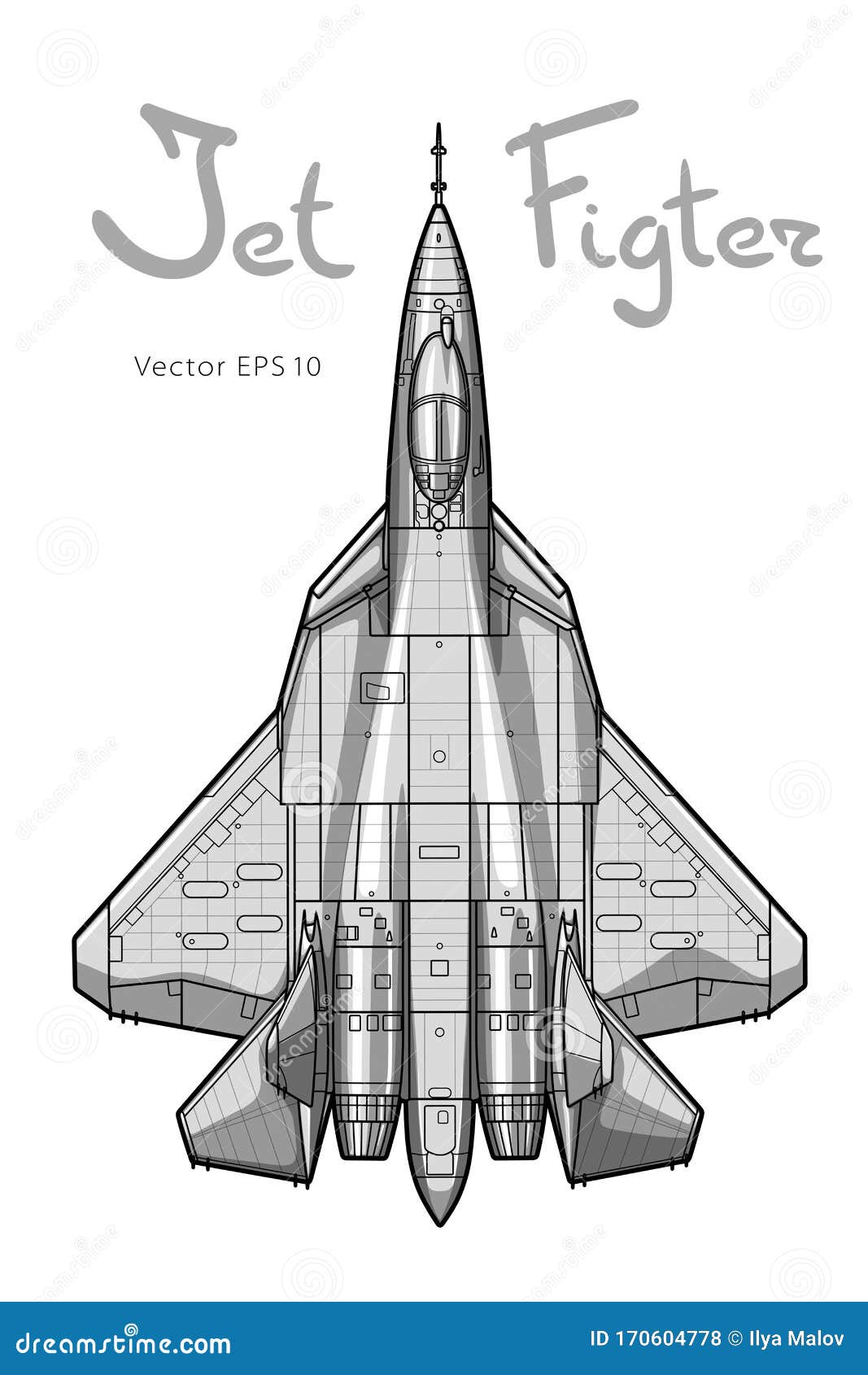 The Newest Russian Jet Fighter Aircraft. Vector Draw Stock Vector ...