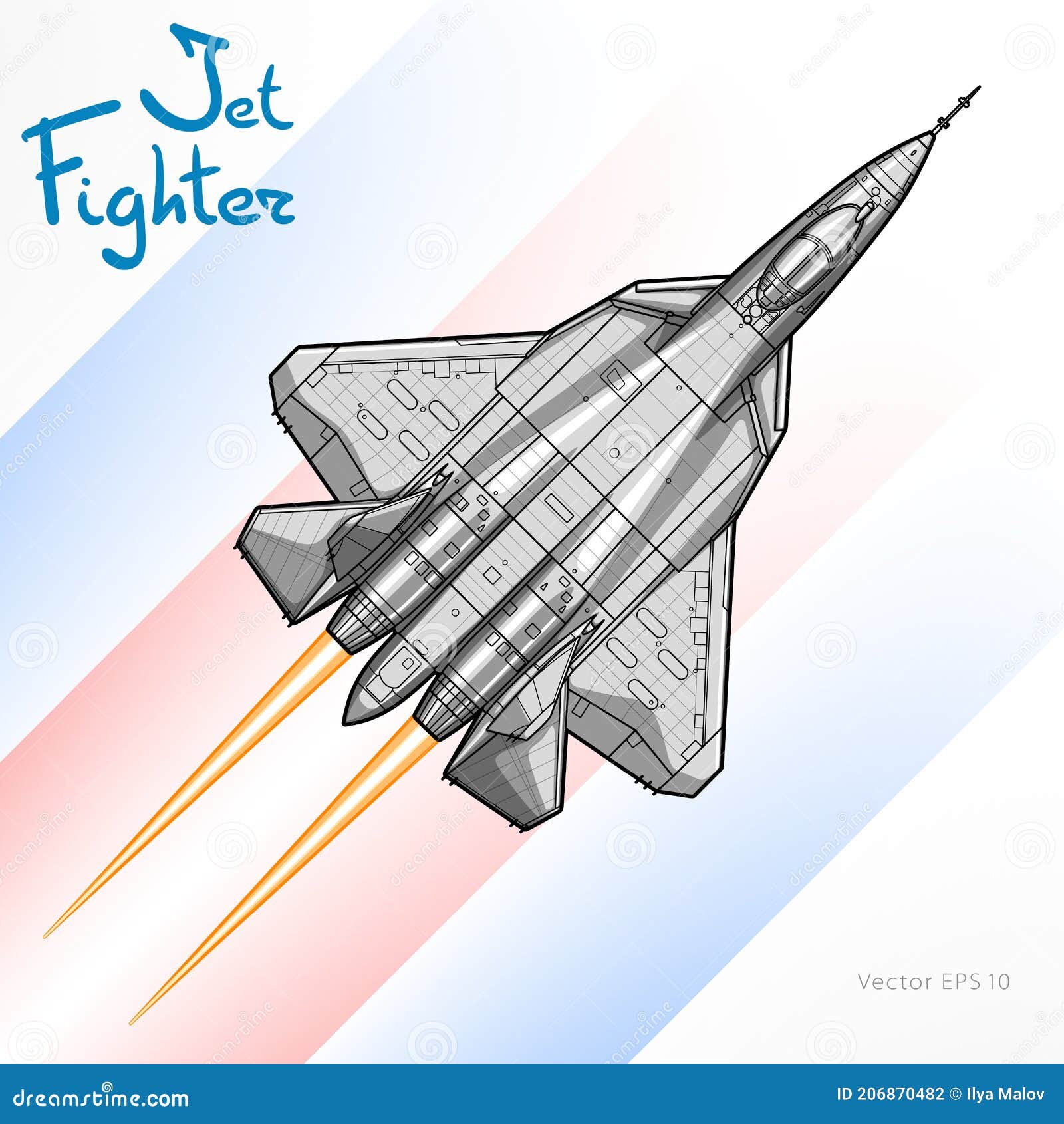 The Newest Russian Jet Fighter Aircraft. Vector Draw | CartoonDealer ...