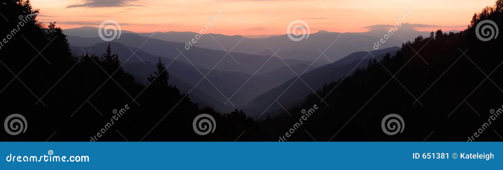 Newfound Gap Sunrise Panorama Stock Image - Image of serenity ...